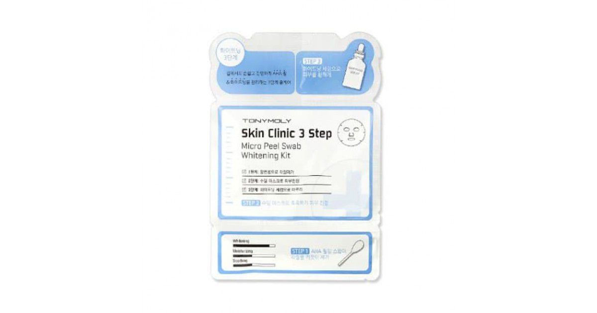 Успей купить TonyMoly Skin Clinic 3-Step Micro Peel Swab Whitening Kit ...